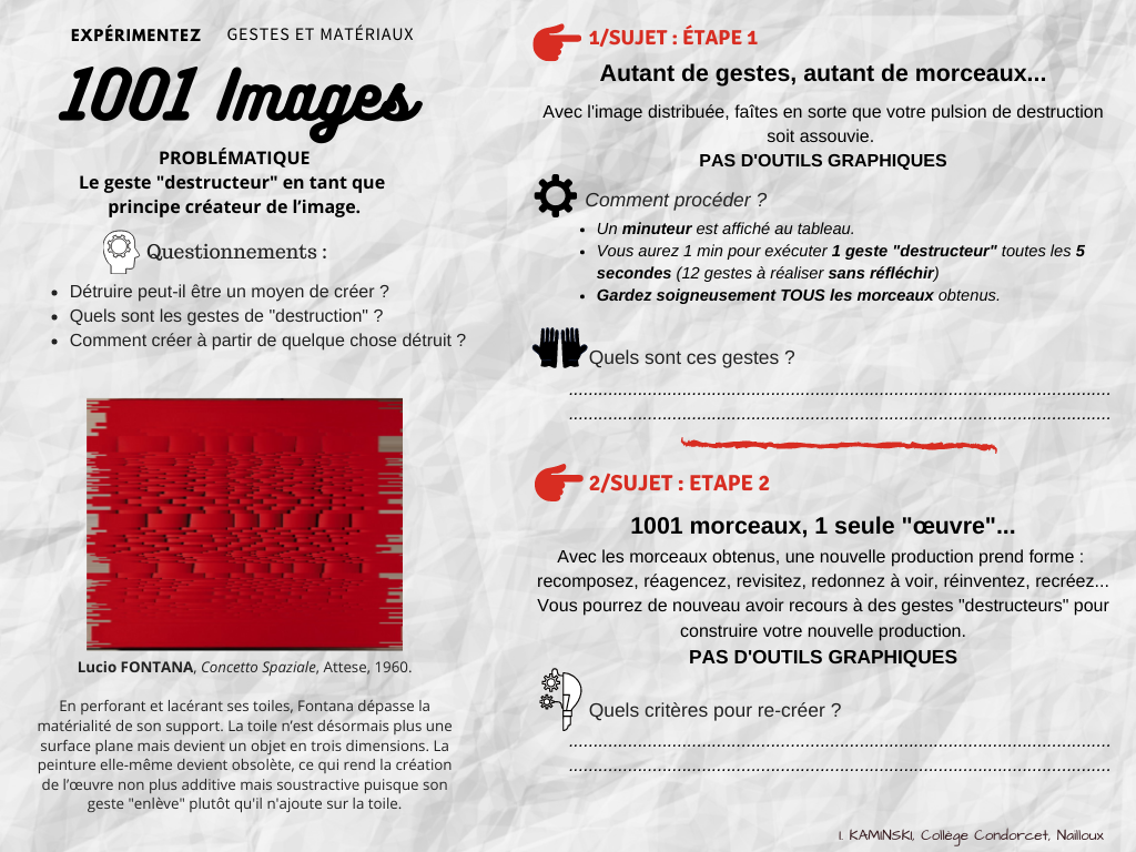 1001 images - 5e (TraAM) | Enseignement des ARTS PLASTIQUES